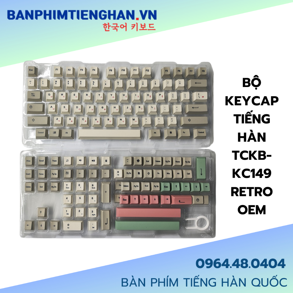Bộ keycap tiếng Hàn TCKB-KC149 Retro OEM - 149 nút phím | Shopee Việt Nam
