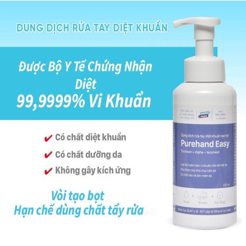 Dung dịch xà phòng tạo bọt Purehand Easy - 500ml | Shopee Việt Nam
