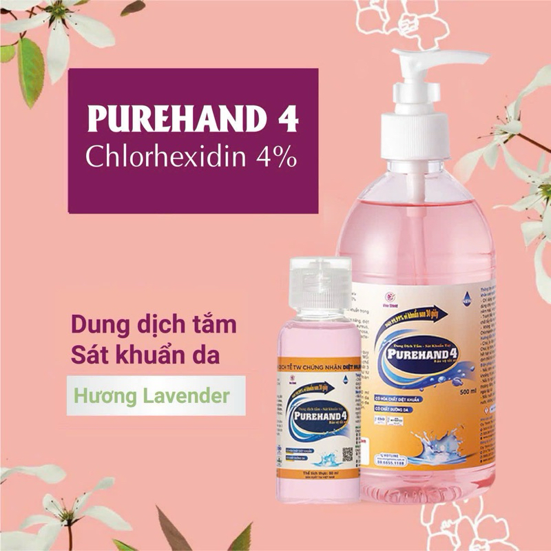 Dung dịch tắm sát khuẩn Purehand 4 - 500ml | Shopee Việt Nam