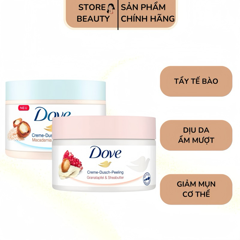 Kem Tẩy Tế Bào Chết Body Dove Macca Lựu Đỏ Chăm Da Sáng Mịn, Giữ Ẩm ...