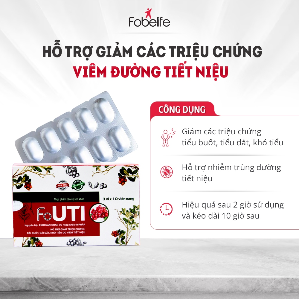 [Che Tên] Viên Uống FOUTI FOBE Giảm Tiểu Buốt Đau Rát Khi Tiểu Viêm ...