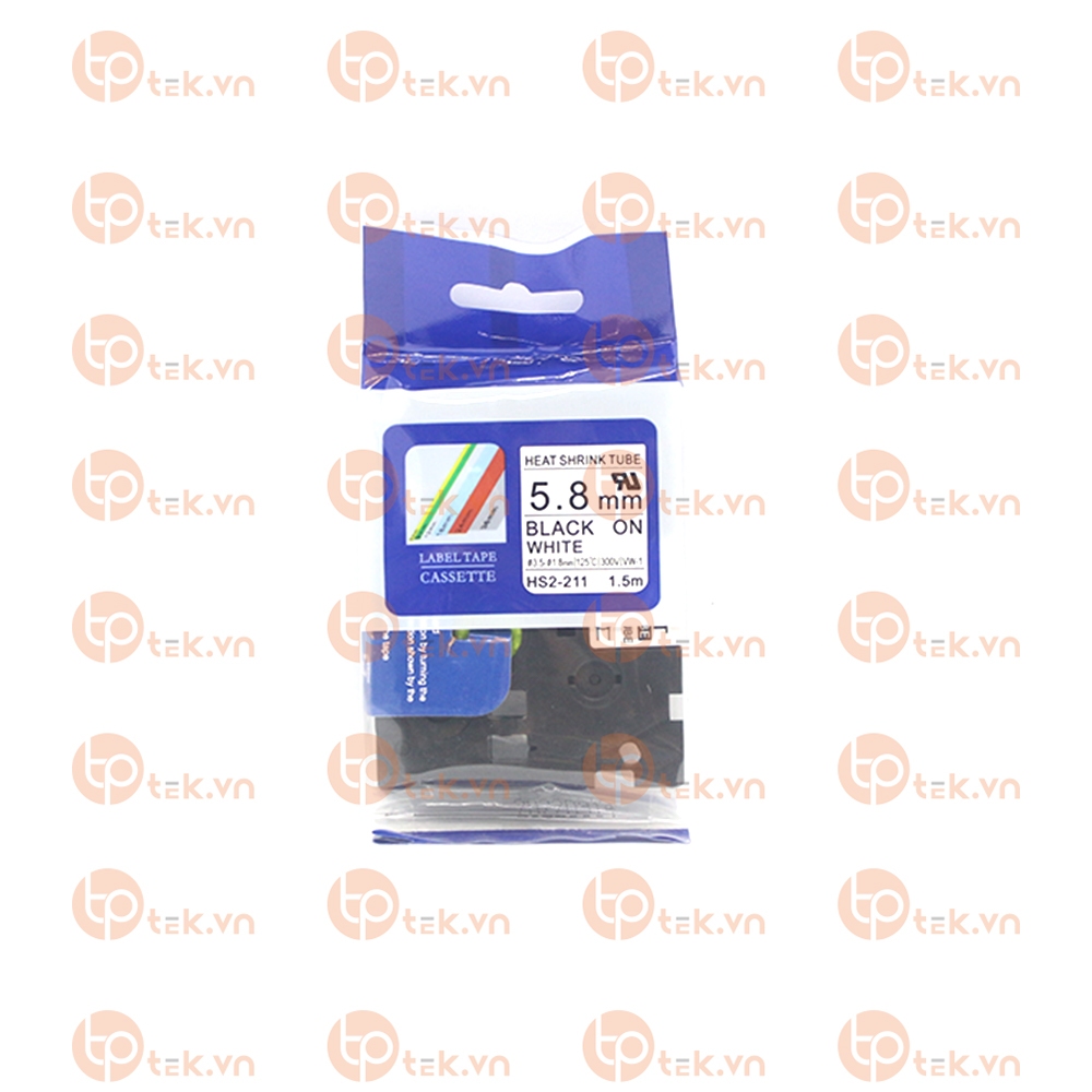 Ống Co Nhiệt HS2-211, chữ đen trên nền trắng, Ống Băng, kích thước 5 ...