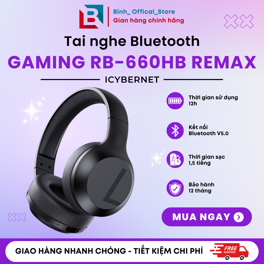 Tai Nghe Bluetooth Chụp Tai Không Dây REMAX RB-660HB ICYBERNET - Hàng Chính Hãng - Bảo Hành 12 ...