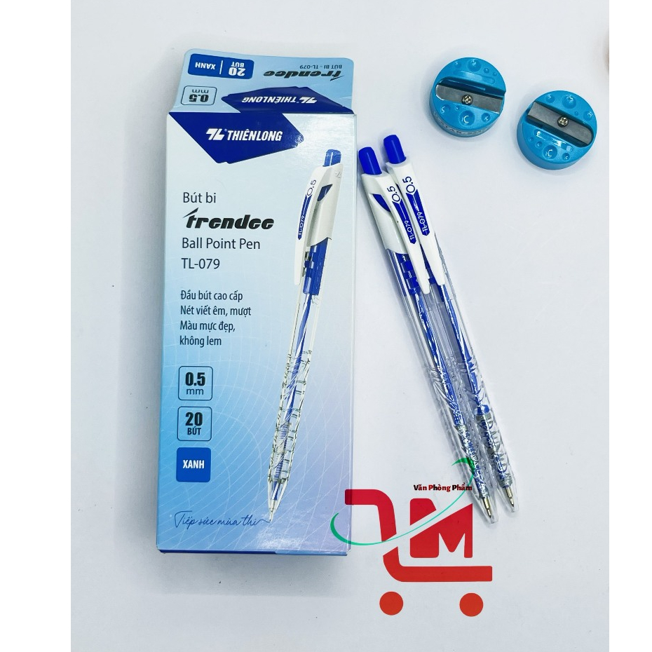 Hộp 20 Cây Bút Bi THIÊN LONG Chất Lượng Tốt TL079 0.5mm Mực Màu Xanh ...