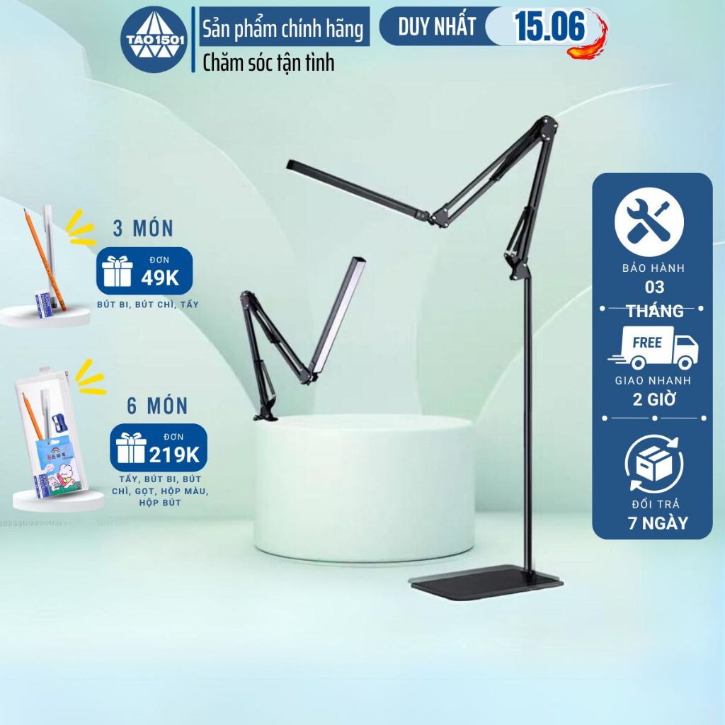 Đèn bàn học TA110 Bóng LED Chống Cận 12W Đổi 3 Màu Ánh Sáng Tăng Giảm ...
