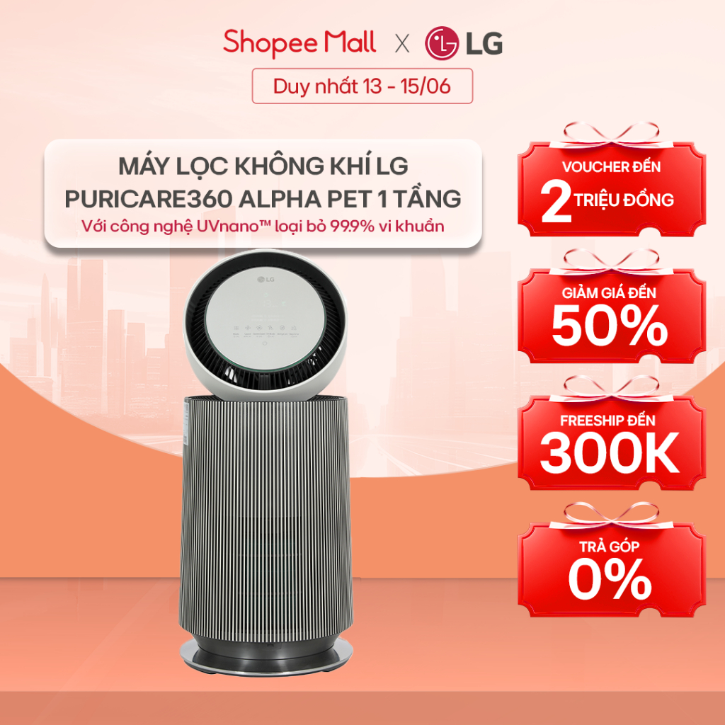 Máy lọc không khí LG PuriCare360 Alpha PET 1 tầng - AS65GDBY0 - Hàng chính hãng | Shopee Việt Nam