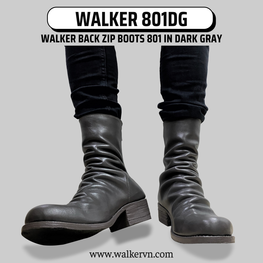 Giày Boot Walker 801DG - Walker Back Zip Boots 801 in Dark Gray ...