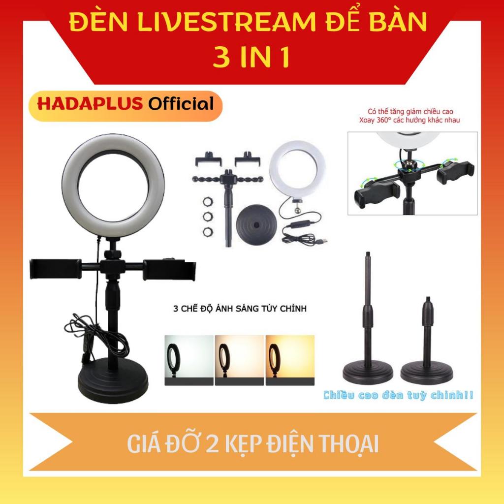 Đèn Livestream Mini HADAPLUS Để Bàn 3 Tính Năng | Shopee Việt Nam