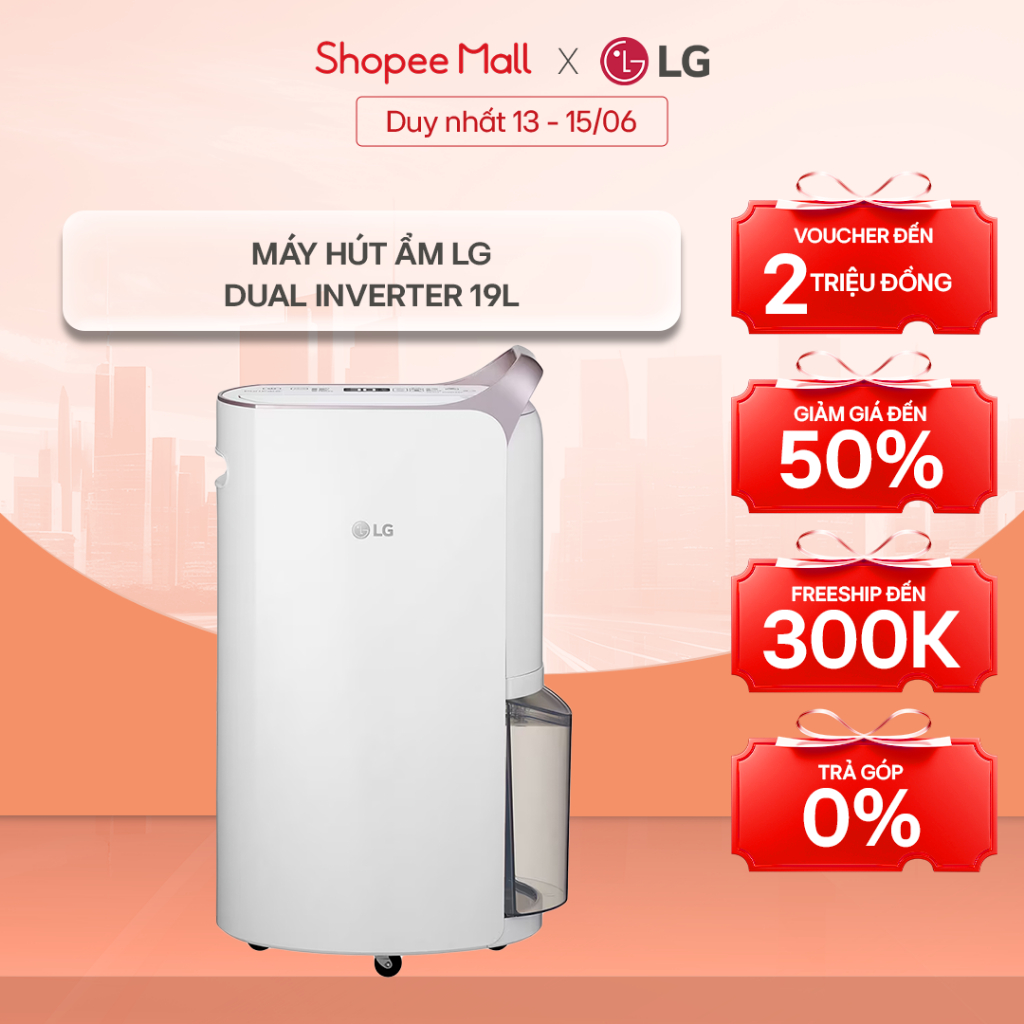 Máy hút ẩm LG Dual Inverter 19L MD19GQGE0 | Shopee Việt Nam