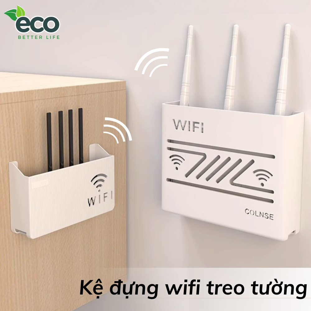 [SẴN] Kệ đựng wifi treo tường, Kệ wifi đặt modem kỹ thuật số ổ cắm điện ...