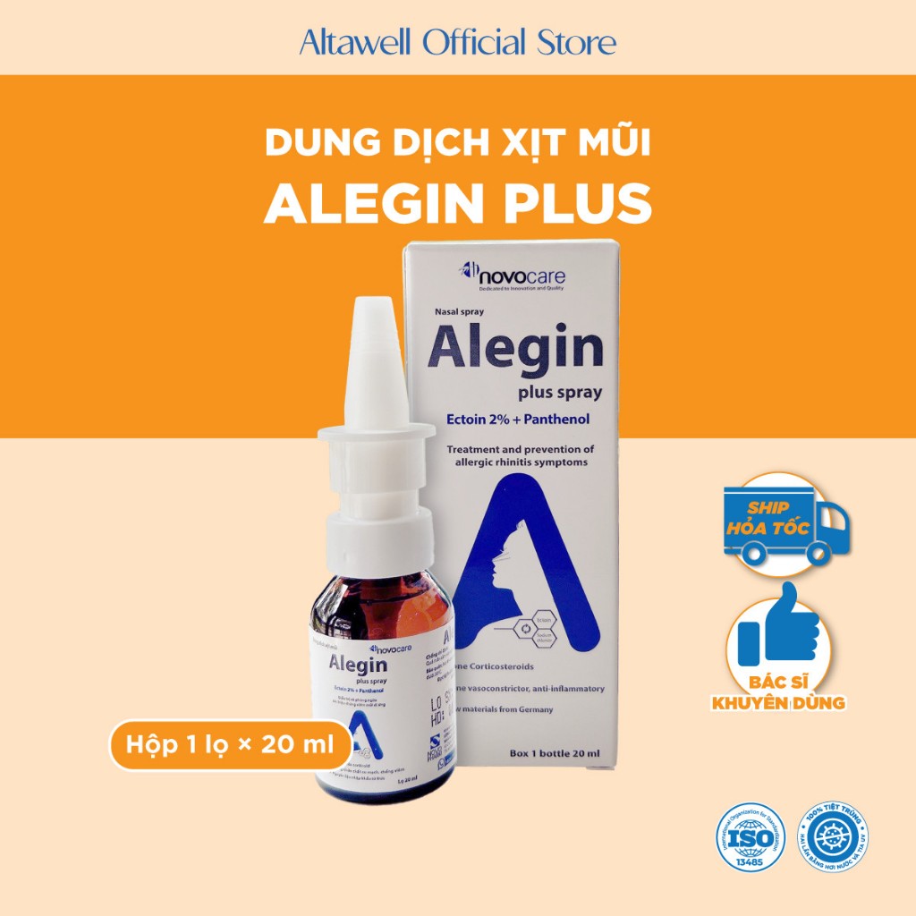 Xịt Mũi Alegin Plus Spray Hỗ Trợ Giảm Hắt Hơi, Sổ Mũi, Mũi Dị Ứng, An ...