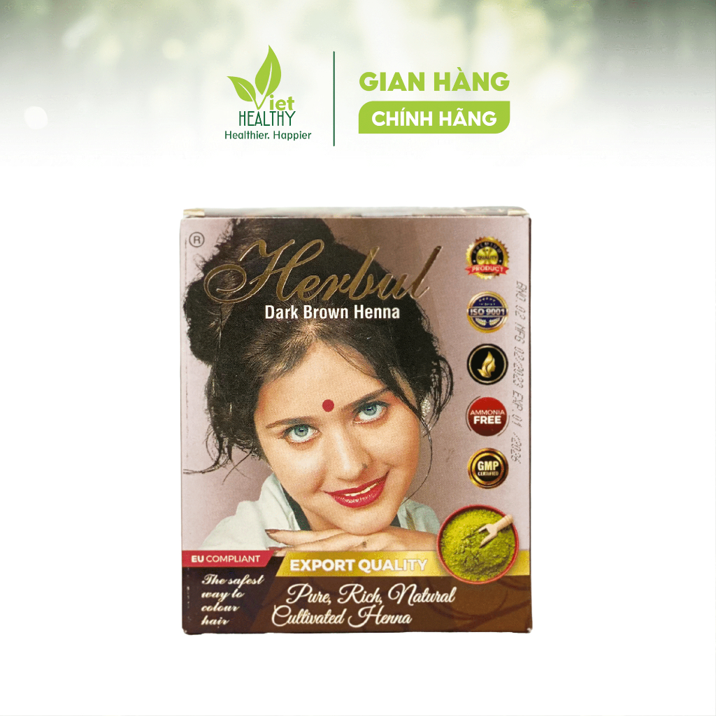 Bột nhuộm tóc thảo dược Henna Viet Healthy - Nâu tối 60g | Shopee Việt Nam