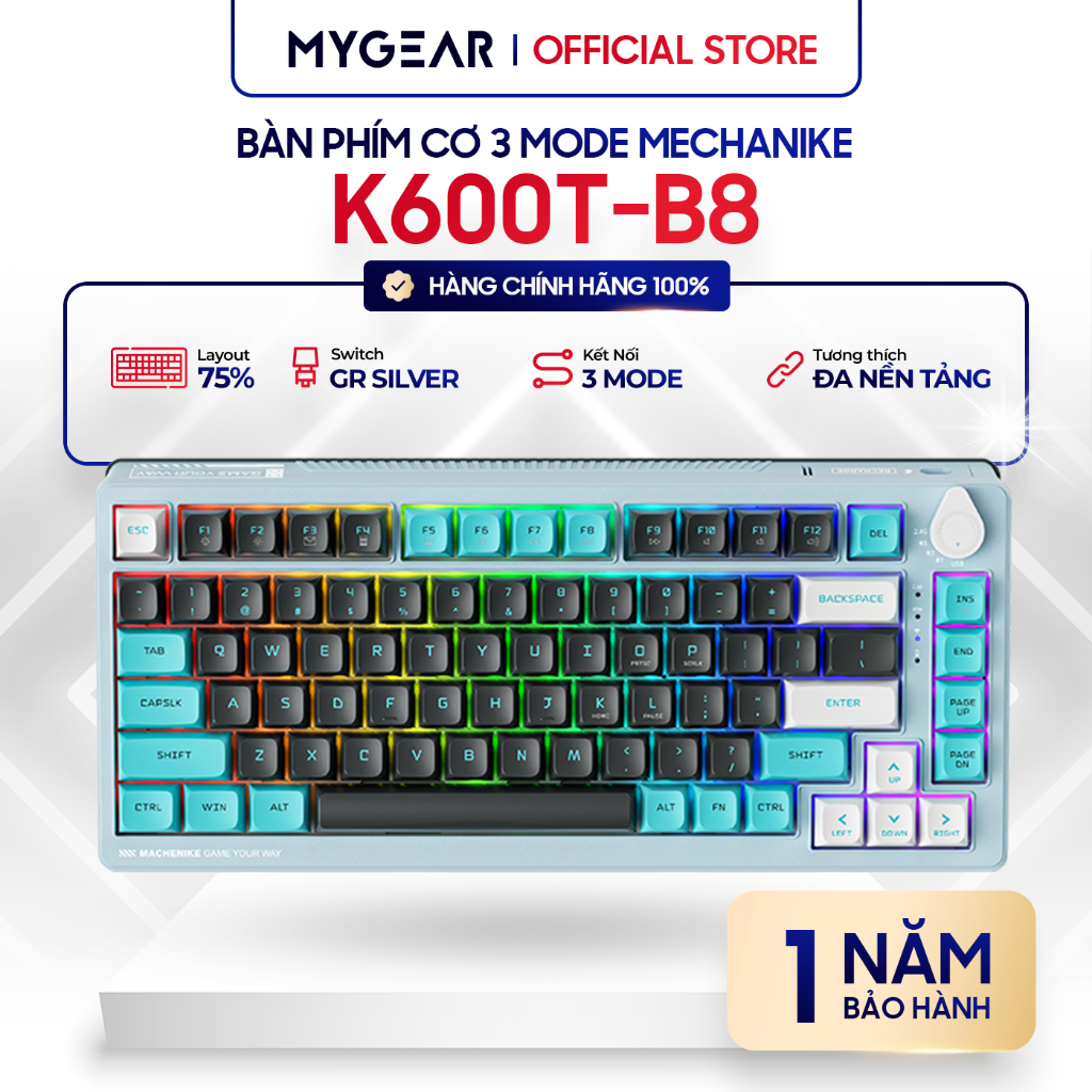 Bàn Phím Cơ Gaming 3 Mode - Mechanike K600T-B8 Wireless / Bluetooth ...