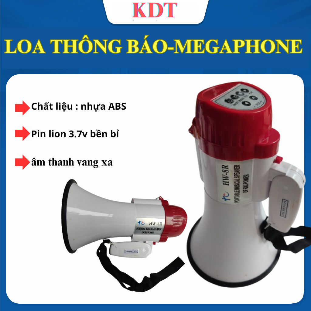 Loa bán hàng -Loa Phóng Thanh,, Loa cầm tay Megaphone kèm pin sạc Lion ...