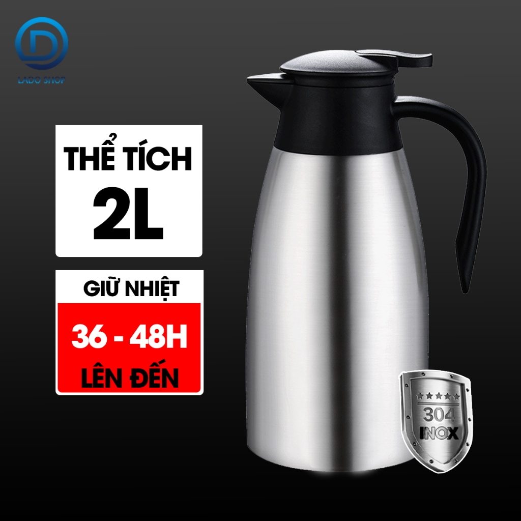 Bình giữ nhiệt 2L LD-2425 Inox 304 giữ nhiệt 36h đến 48h, bình giữ nhiệt gia đình, ký túc xá ...