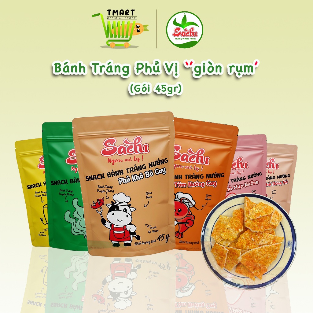 Snack Bánh Tráng Nướng SACHI Phủ Vị Giòn Tan (Gói 45g) | Shopee Việt Nam