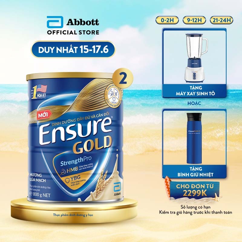 Combo 2 Lon Sữa bột Ensure Gold Abbott hương lúa mạch 800g/ 850g | Shopee Việt Nam