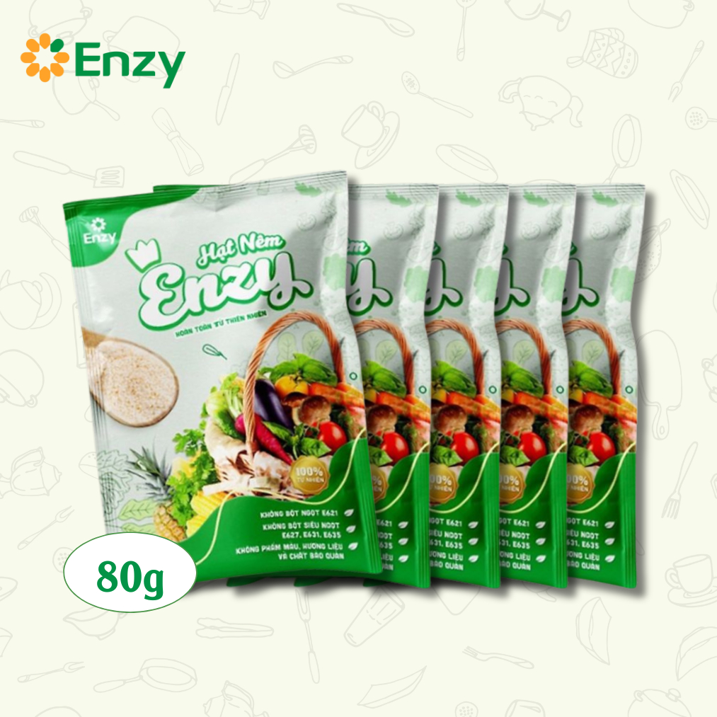 Hạt Nêm Rau Củ ENZY Food, Không Bột Ngọt, Thuần Tự Nhiên 80gr (05 GÓI ...