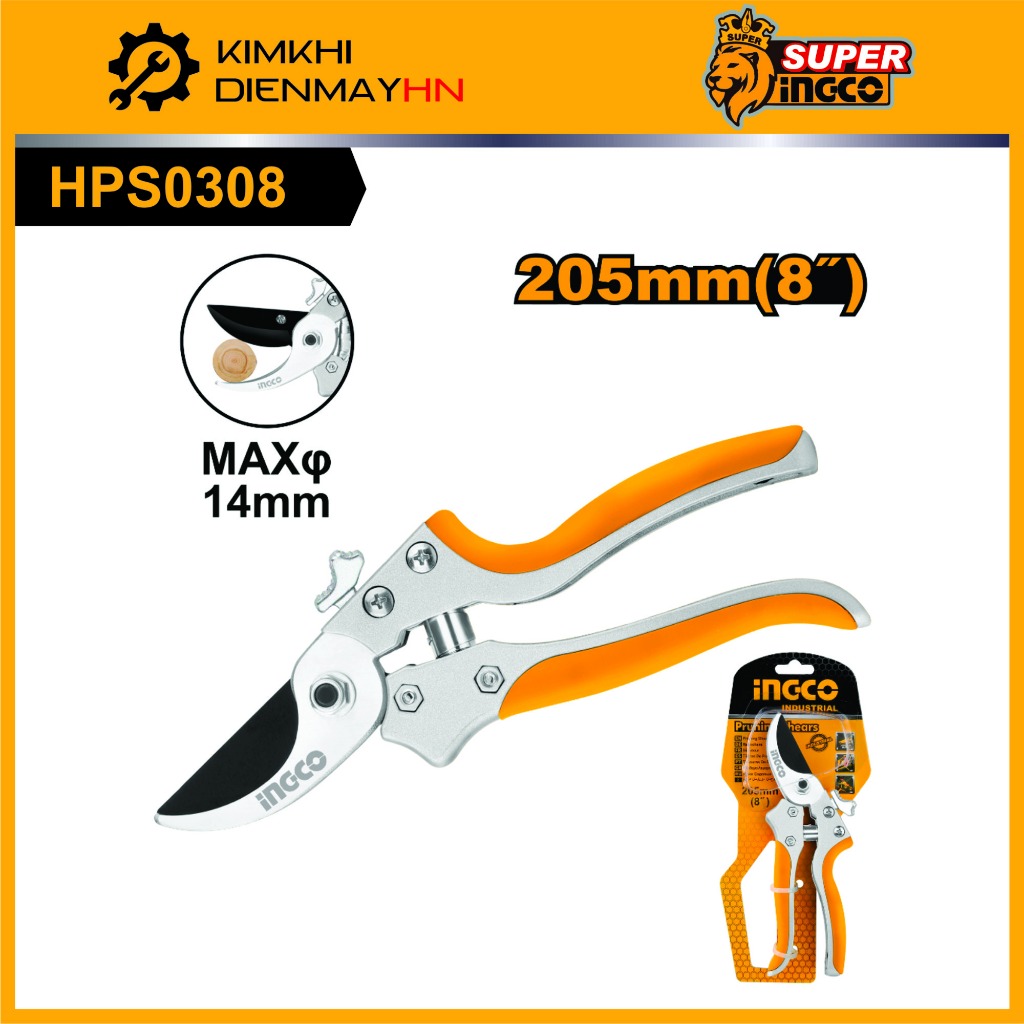 Kéo cắt tỉa cành làm vườn INGCO HPS0308 (205mm / 8 inch) và Kéo cắt tỉa ...