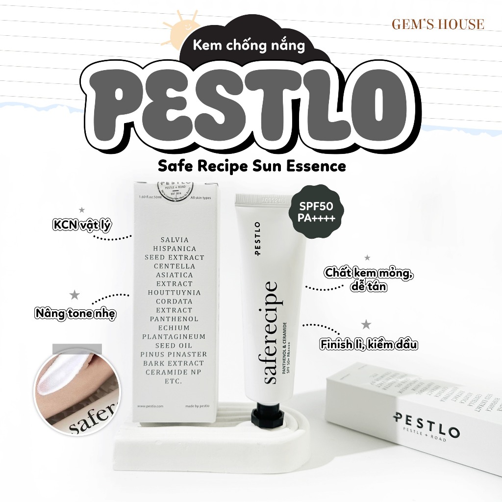 Kem chống nắng Pestlo Saferecipe Panthenol & Ceramide SPF 50+PA ...