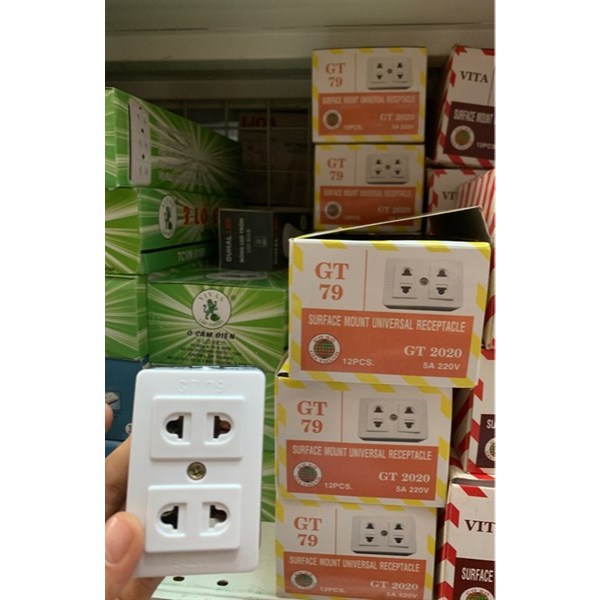 Ổ cắm 2 lỗ đèn Gia Thành GT79 | Shopee Việt Nam