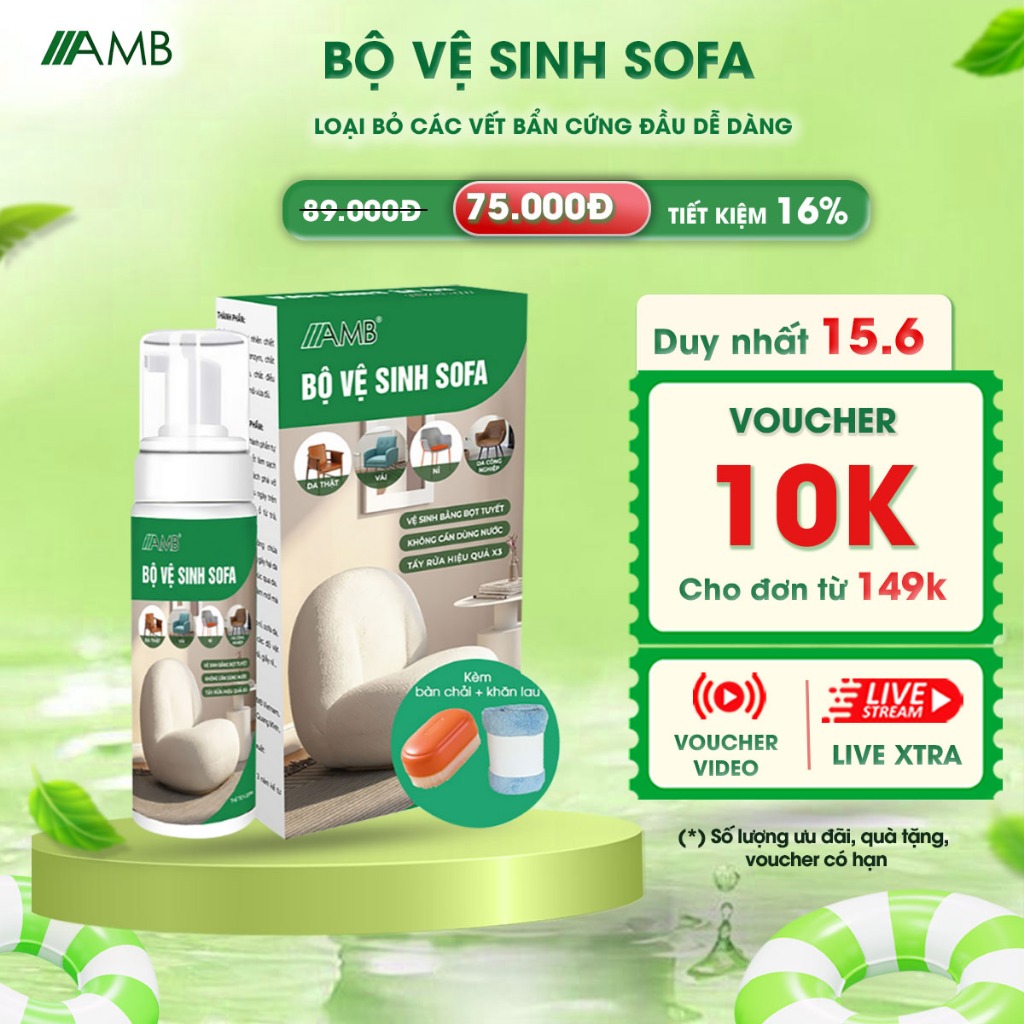 Bộ vệ sinh ghế sofa AMB, làm sạch ghế da, ghế nỉ, nội thất xe ô tô dạng ...