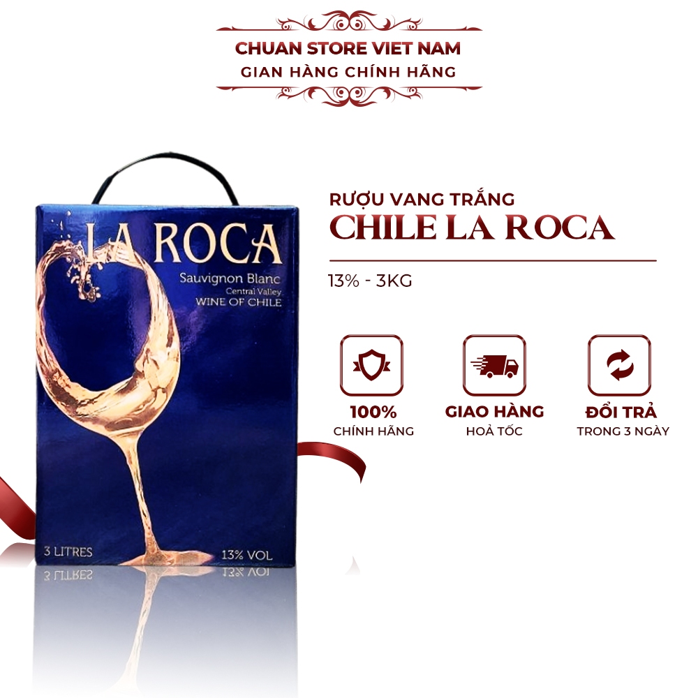 Rượu vang trắng bịch Chile La Roca 13% 3 lít nhập khẩu chính hãng | Shopee Việt Nam