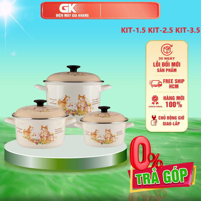 [K3] KIT-1.5 / KIT-2.5 / KIT-3.5 - Nồi Tráng Men Fujihor KIT Thép ...