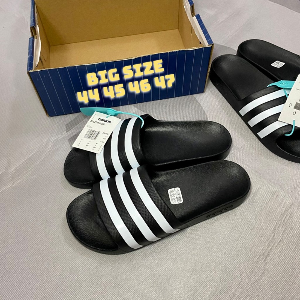 [BIG SIZE 44-50] Dép Quai Ngang Size Lớn Big Size Das Đúc Black Ba Sọc Giày Dép Lê Size Lớn ...