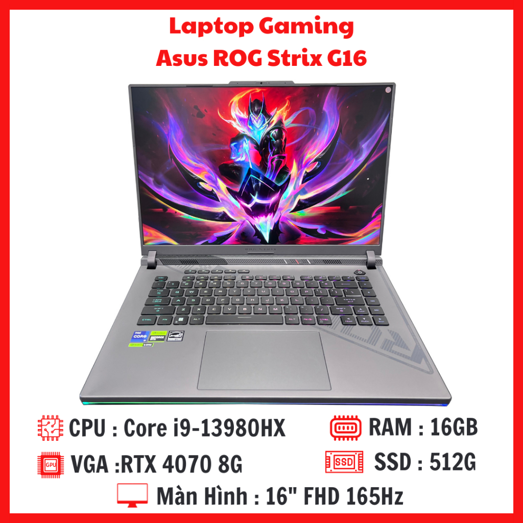 Laptop Asus ROG Strix G16 G614J - Core i9-13980HX RAM 16G SSD 512G RTX ...