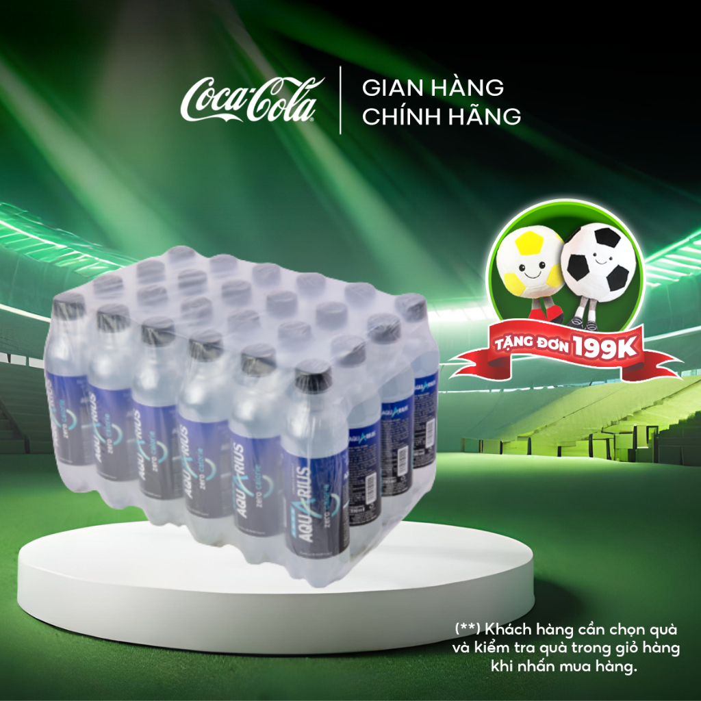 Lốc 24 Chai Nước Điện Giải Bù Khoáng Không Đường Aquarius Zero 390ml/Chai CocaCola_Official ...