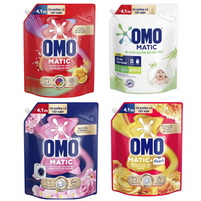 Nước giặt Omo Matic 4,1kg/Túi dành cho cửa trên và cửa trước | Shopee ...
