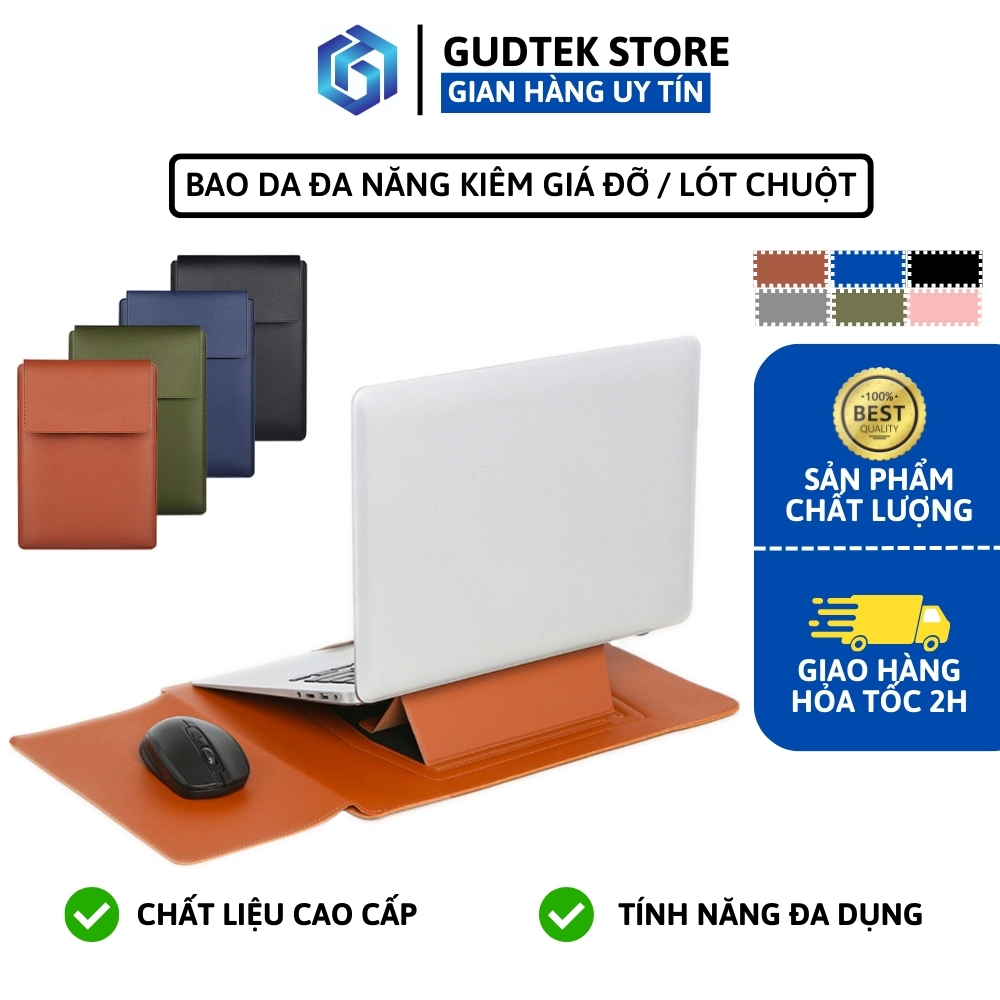 Bao Da Macbook Đa Năng, Bao Da Laptop Kiêm Giá Đỡ, Lót Chuột | Shopee ...