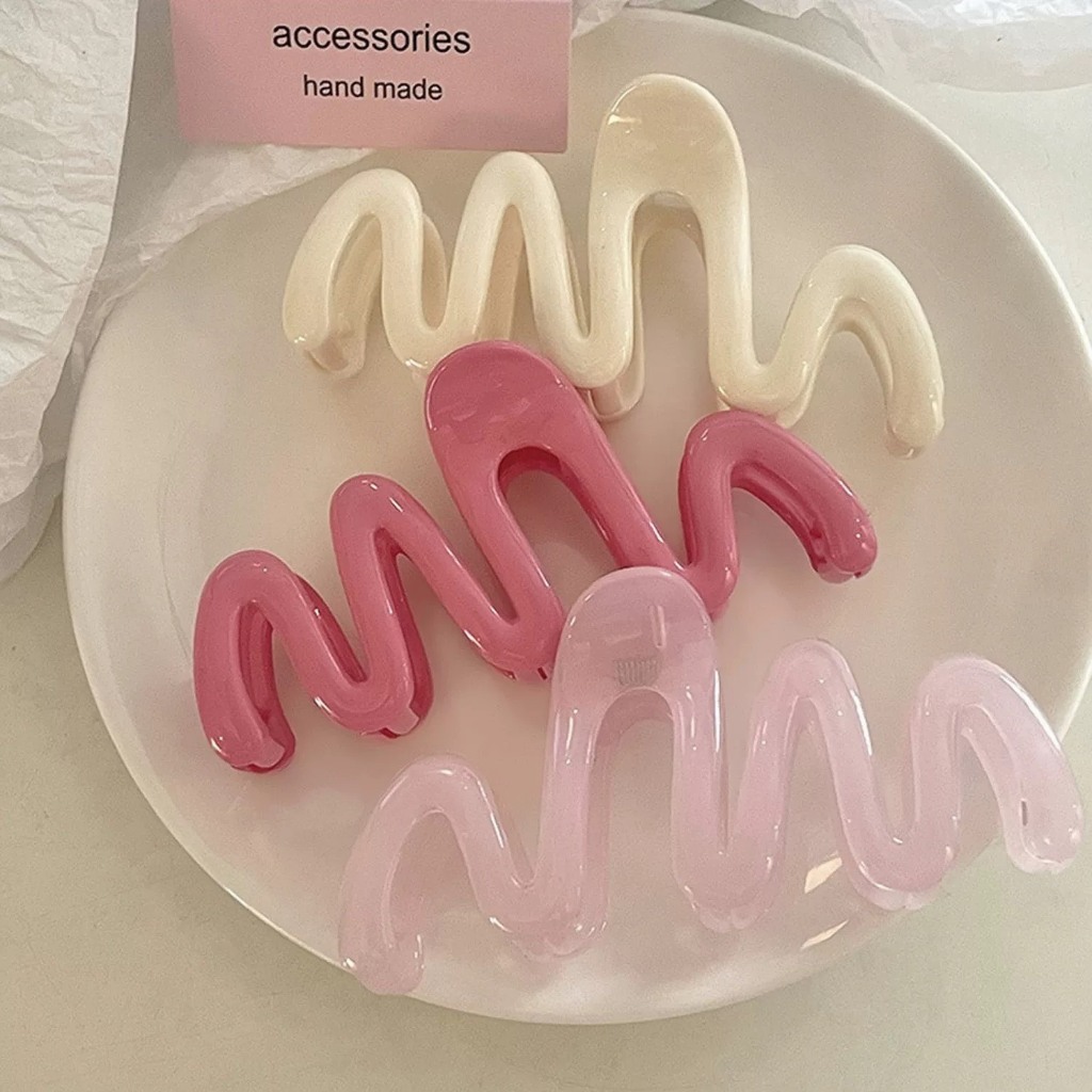 Kẹp tóc càng cua lượn sóng nhựa acrylic phong cách y2k hàn quốc dễ ...