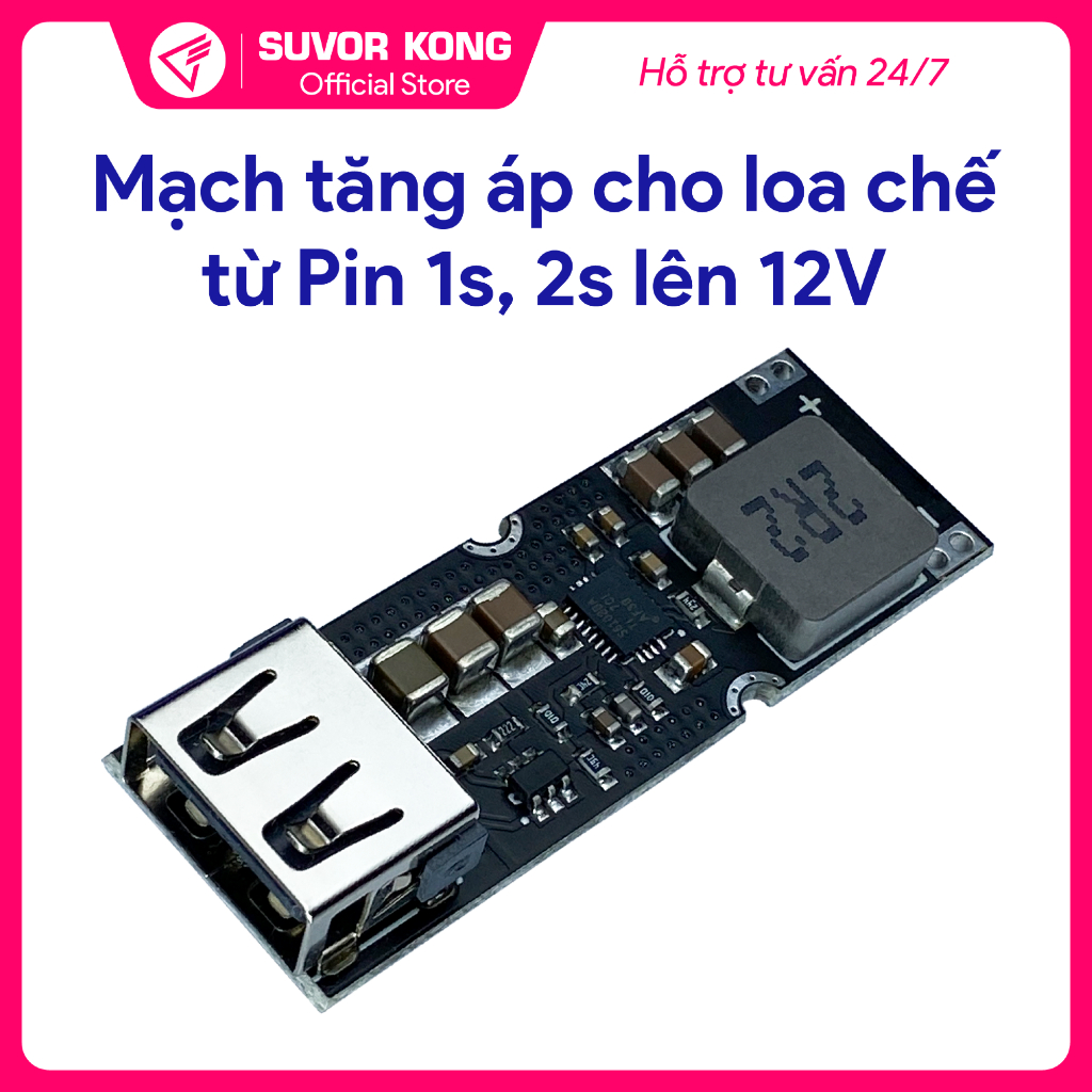 Mạch tăng áp TPS61088 từ pin 1s/2s lên 12V công suất 24W dùng chế loa ...