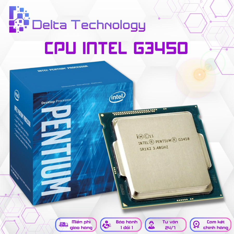 CPU Intel G3450 - Tốc độ 3.4Ghz, 2 nhân 2 luồng, 3MB Cache, 53W ...