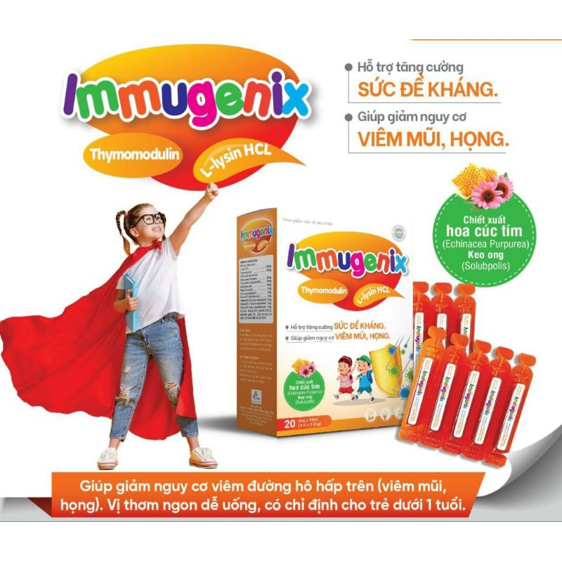 IMMUGENIX - Hỗ trợ tăng sức đề kháng, giảm mắc các bệnh tai, mũi, họng ...