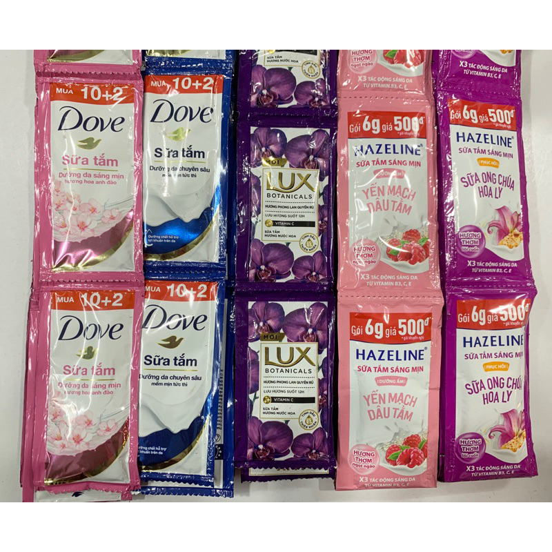 Dây 10 Gói Sữa Tắm Lux, Dove, Hazeline | Shopee Việt Nam