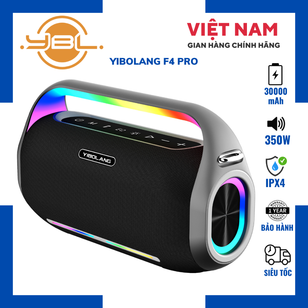 [ TẶNG NHẠC ] Loa Karaoke Yibolang F4 Pro Kèm 2 Micro Không Dây, Công ...