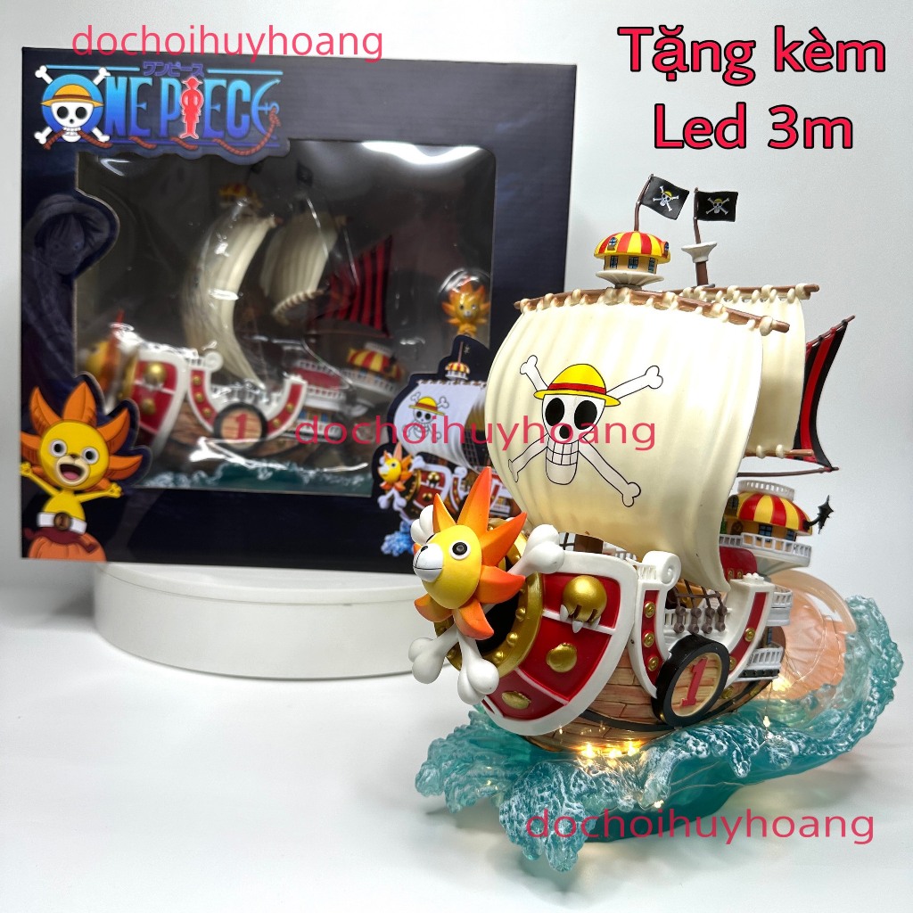 Mô hình tàu Thousand Sunny băng mũ rơm 32cm kèm Led Pin 3m One Piece ...