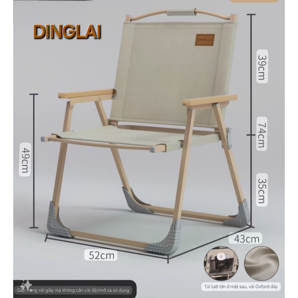 Ghế gấp gọn chính hãng DINGLAI - Ghế dã ngoại camping cafe gấp gọn ...
