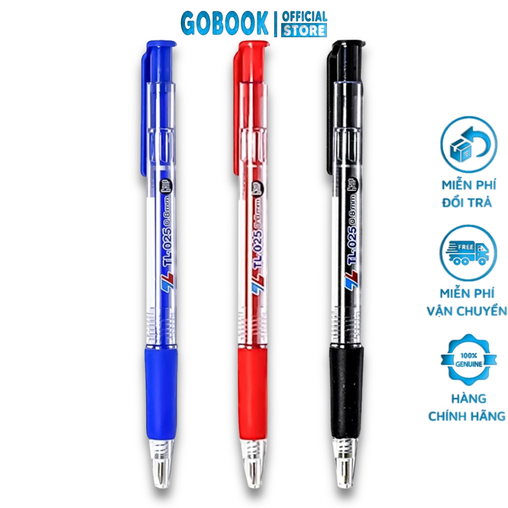 [Hàng Chính Hãng] Bút Bi Grip 0.8 mm Thiên Long TL-025 - Mực (Xanh/Đỏ ...