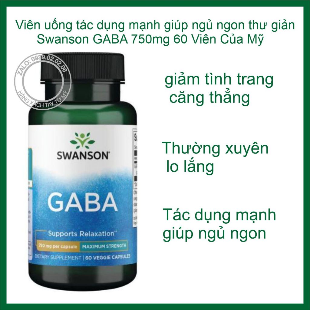 Viên uống tác dụng mạnh giúp ngủ ngon thư giản Swanson GABa 500mg 100Viên Của Mỹ | Shopee Việt Nam