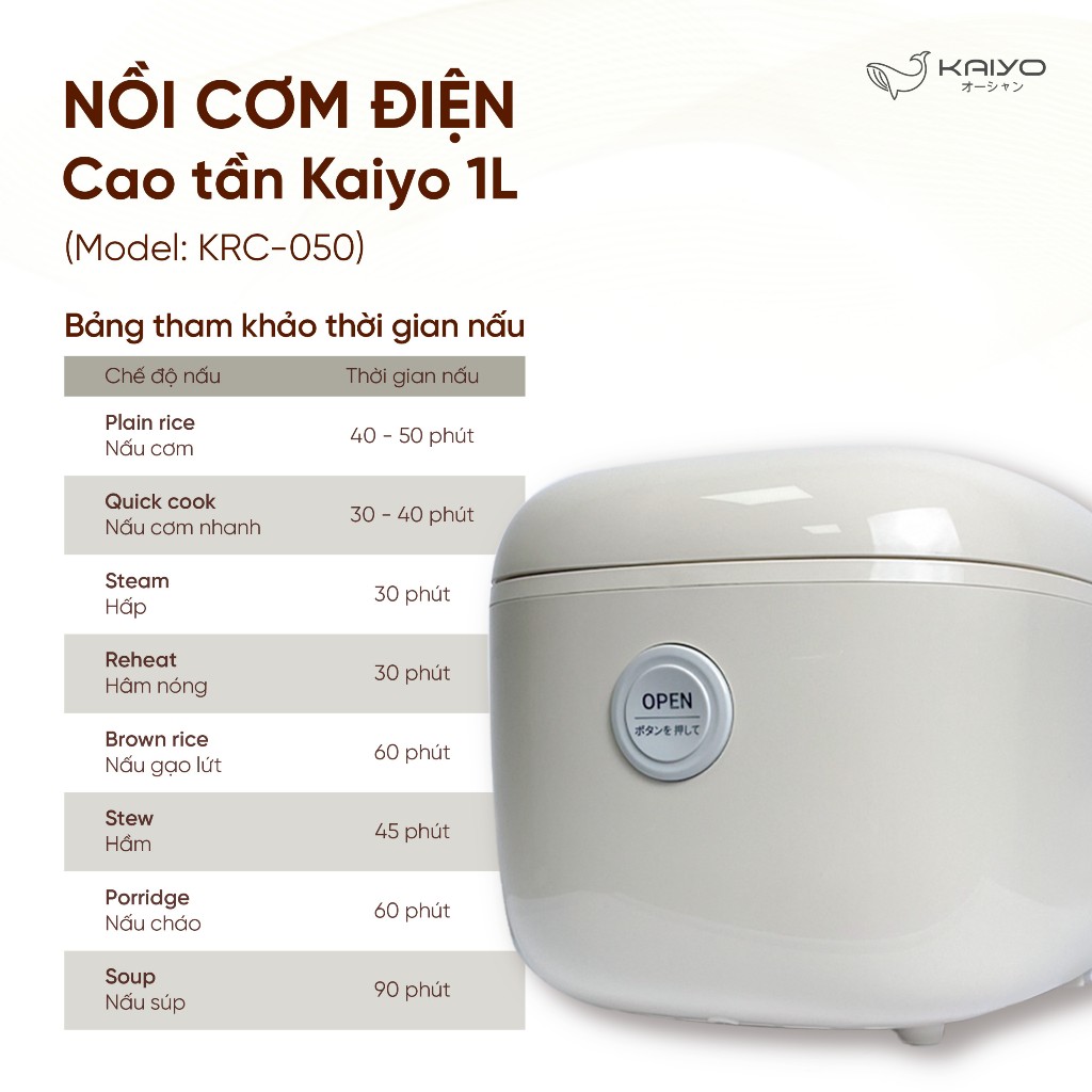 Nồi cao tần IH Kaiyo size 1L KRC-050 Nhật Bản Dung tích 1L làm chín ...