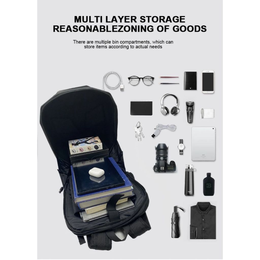 BaloHY01 Balo LED đôi mắt Quỷ,đựng Mũ Bảo Hiểm,DIY Logo,điều khiển APP ...