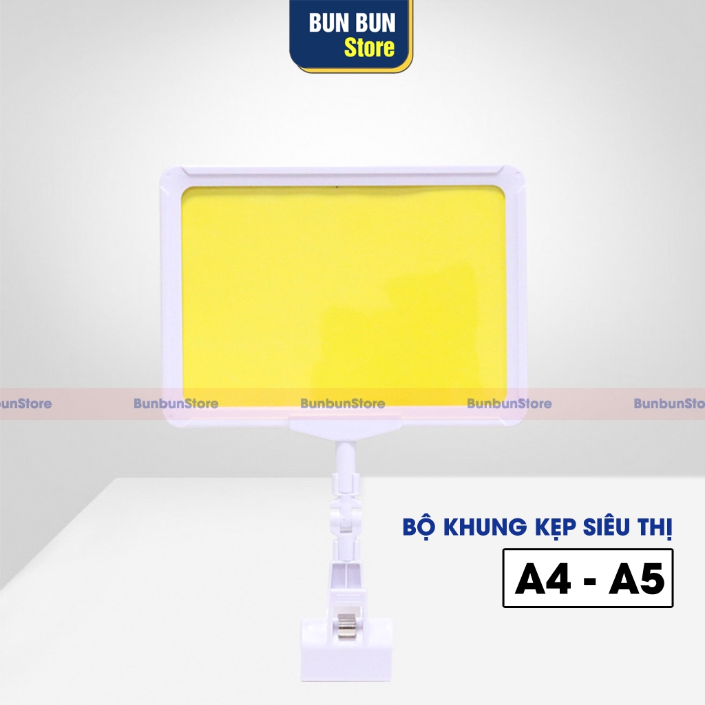 Bộ khung Kẹp bảng giá A4, A5... Có kèm tấm PVC - Đầy đủ màu sắc - Dùng trong siêu thị, cửa hàng ...