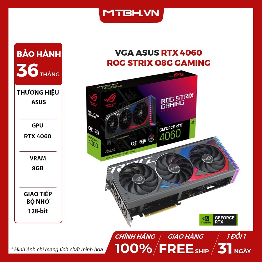 VGA ASUS RTX 4060 ROG STRIX O8G GAMING | Shopee Việt Nam