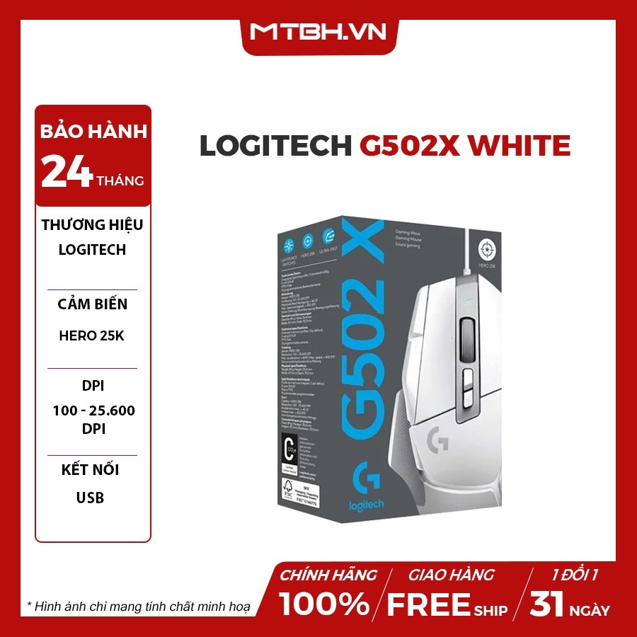 Chuột Logitech G502X White | Shopee Việt Nam
