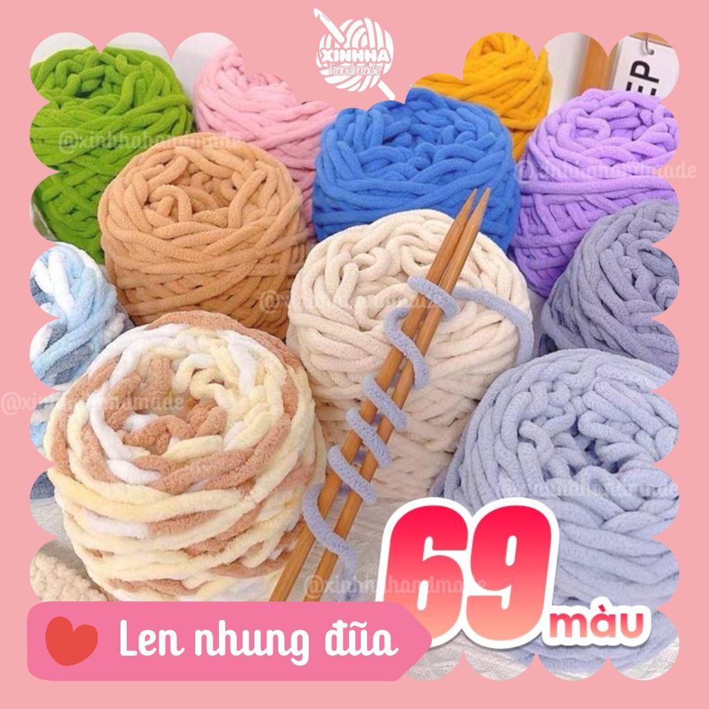 Len Nhung Đũa - Len Bông Sữa 100gram 6mm Làm Đồ Handmade | Shopee Việt Nam