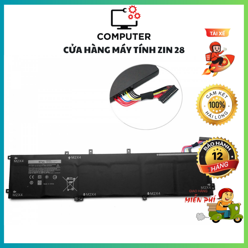 Pin Zin Laptop Dell XPS 15 9560, Precision 5520, Inspiron 15 7590 7591 ...